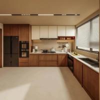 China Antique Frame-line Solid Wood Veneer Kitchen Cabinet 18mm Plywood for Project Builder for sale