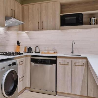 Cina Hotel Mini Armadio Cucina Set Moderno In Legno Disegno Personalizzato Arredamento Cucina Appartamento Utilizzo in vendita