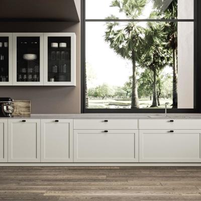 Chine Prix d'usine Décorations modernes Meubles de cuisine Blanc Shaker Laque Armoire de cuisine pour entrepreneurs à vendre