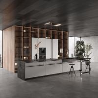 China Smart Melamine Kitchen Cabinet with Automatic Opening 18mm MDF Core for Hotel Home for sale