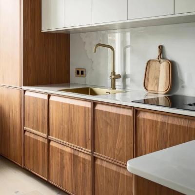 China Kitchen Cabinets Solid Wood Luxury Designs Ash Wood Kitchen Cabinet Wood Kitchen Cabinets Light Brown for sale