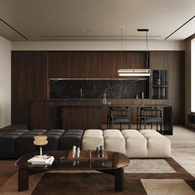 China Half Bullnose Countertop Edging Wooden Furniture Customized Modern Kitchen Cabinets for sale