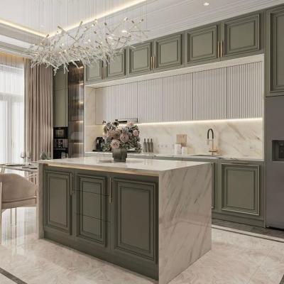 China Modern High End Kitchen Design Luxury Oak Shaker Door Cupboard And Slim Shaker Kitchen Cabinet For Villa for sale