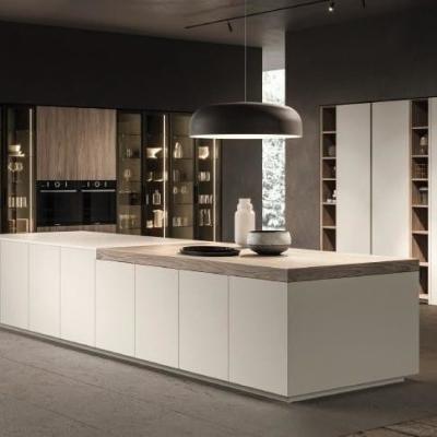 China Custom Kitchen Cabinet Design Mdf Modern Lacquer Wood Kitchen Cabinets Design for sale