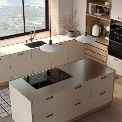 Cina Prezzo di fabbrica di lusso Villa automatica completo Melamina Armadi da cucina Set moderni Armadi a pannello piatto Armadi da cucina personalizzati in vendita