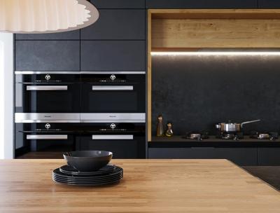 Cina Custom Luxury Wood Grain MDF Moisture-Resistant Cabinet di cucina senza cornice Dubai Progetto grattacielo Fornitore in serie Sink Apartment in vendita
