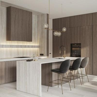 Cina Armadietti di cucina australiani in legno modulare in melamina in legno di lusso Arredamenti di cucina moderni per villa in vendita