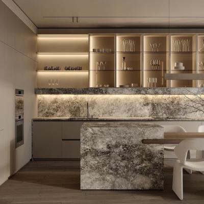 Cina Armadietti di cucina australiani in legno modulare in melamina in legno di lusso Arredamenti di cucina moderni per villa in vendita