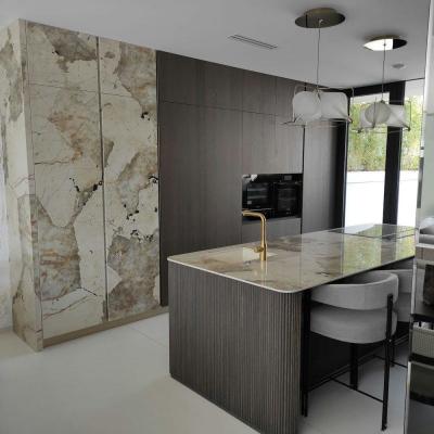 Cina Armadietti di cucina australiani in legno modulare in melamina in legno di lusso Arredamenti di cucina moderni per villa in vendita
