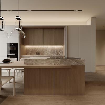 Cina Armadietti di cucina australiani in legno modulare in melamina in legno di lusso Arredamenti di cucina moderni per villa in vendita