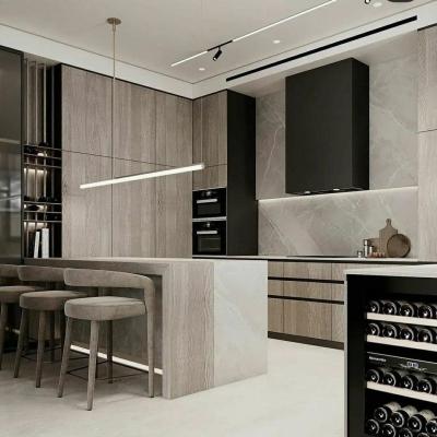 Cina Armadietti di cucina australiani in legno modulare in melamina in legno di lusso Arredamenti di cucina moderni per villa in vendita