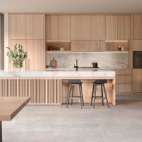 China Custom Melamine Kitchen Cabinets 18mm Moisture Resistant Particle Board Full Set for sale