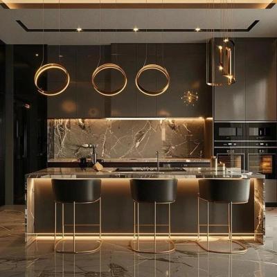 Cina Arredamento di lusso su misura Isola importato Produttore completo Arredamento moderno Disegni Cina Armadio da cucina in vendita