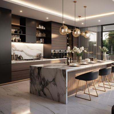 Cina Arredamento di lusso su misura Isola importato Produttore completo Arredamento moderno Disegni Cina Armadio da cucina in vendita