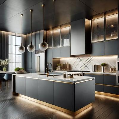 Cina Arredamento di lusso su misura Isola importato Produttore completo Arredamento moderno Disegni Cina Armadio da cucina in vendita