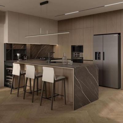 Cina Armadi da cucina all'ingrosso dal design moderno europeo, mobili in legno massello, acciaio inossidabile, granito, personalizzabili, unità a parete modulari in vendita