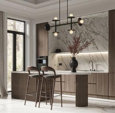 China Custom Antique Design Wood Kitchen Cabinets Simple Minimalist Style with Counter Top Kitchen Furniture Project for sale