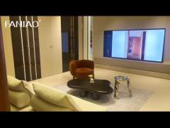 This is a tall cabinet for the living room, which combines wooden doors and glass doors.