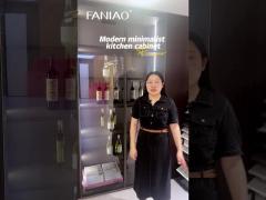 Home Style Interior Smart High Gloss Model Modular Wood Grain Kitchen Cabinets For Apartment