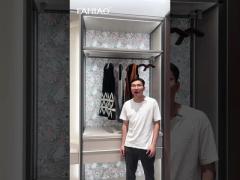 Custom witte lak garderobe op maat Moderne garderobe met spiegel deur penals