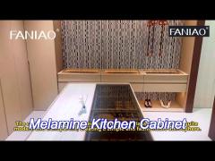 modern kitchen melamine cabinet fitted kitchen system with island dinning table