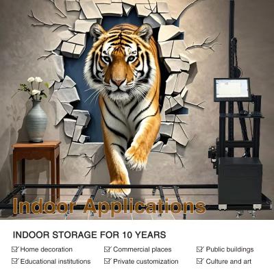 China DX7 DX10 3D UV Wall Painting Machine New Condition Robot Automatic Panel Vertical Mural Wall Printing Robot Wall Printer for sale