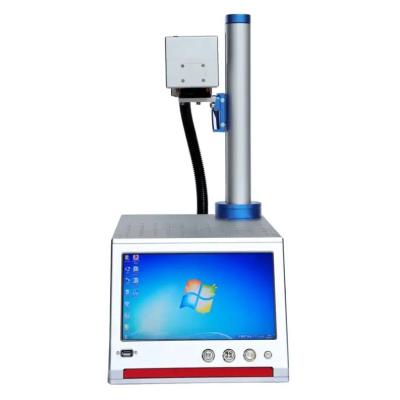 China Portable Small 20w 30w 50w Fiber Laser Marking Machine RAYCUS Cnc Desktop Engraving Machine with Computer for Gold and Silver for sale