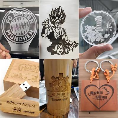 China 100W & 200W Split Mopa Fiber Laser Engraver & Marking Machines Glass & Gemstone CNC Machine Suitcase Supports AI DXF PLT Formats for sale