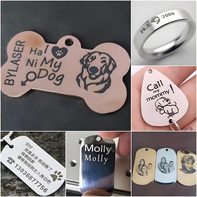 China 100W & 200W Split Mopa Fiber Laser Engraver & Marking Machines Glass & Gemstone CNC Machine Suitcase Supports AI DXF PLT Formats for sale