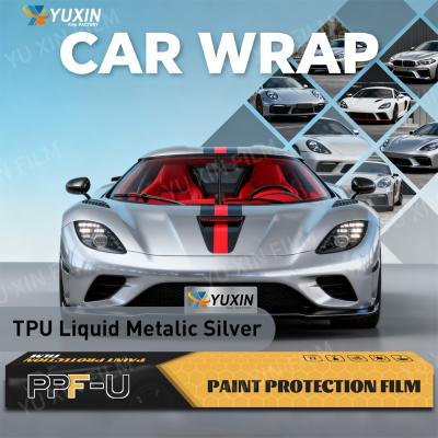 China Free Sample TPU Liquid Metalic Silver Grey Car Wrap Film Self Healing PPF Paint Protection Film for sale