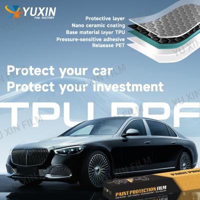 China Easy to Install High Gloss Color PPF Strong Stretch TPU Paint Protection Film for sale
