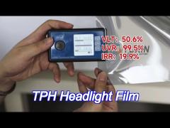7.5mil thickness tph headlight film dark black 190 micron car lamp tint film roll