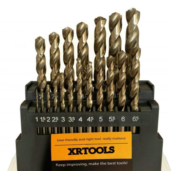 Quality 19 Pc Twist Drill Set M35 Heavy Duty Steel Drill Bits Heavy Duty Plastic Box for sale