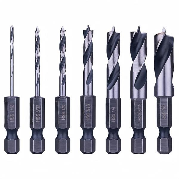 Quality SAE Stubby Woodworking Drill Bits (1/16