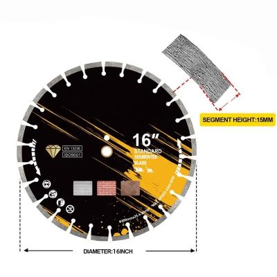China Professional 16-Inch Walk-Behind Blade | Laser-Welded Sandwich Core for Cured Concrete for sale