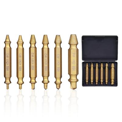 China Industrial Damaged Screw Extractor Set | 6-Piece HSS 4341 Stripped Screw Remover for sale
