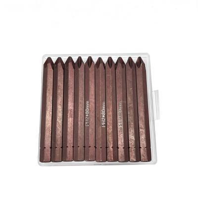 China Mid-Reach 80mm S2 Steel PH2 Bit | Anti-Rust Bronze Coating for Window Framing for sale