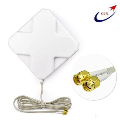 China White ABS 35dBI SMA Male TS9 Panel Antenna for 4G LTE Modem Wifi Router for sale