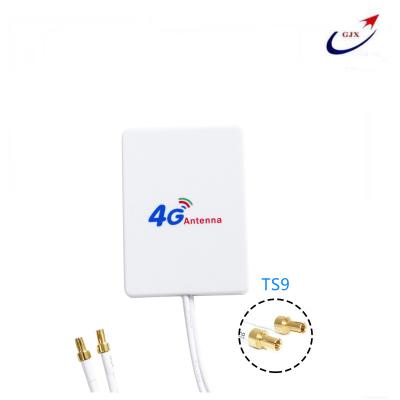 China 12dBi 4G 2X TS9 mimo ABS panel antenna Low Price For 4G HUAWEI ZTE USB   modem for sale