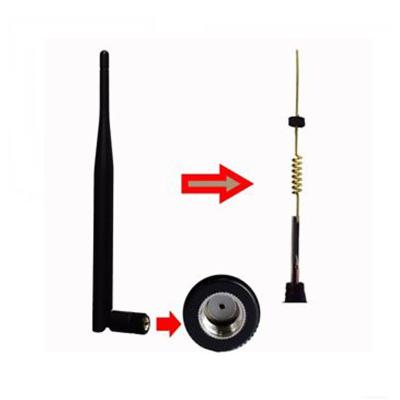 China GSM White Black 2.4ghz 5dBi Wifi Rubber Antenna With SMA RPSMA connector for Modem Router Booster for sale