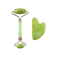 China Anti Aging Face Jade Roller Set Rose Quartz Massage Roller for sale