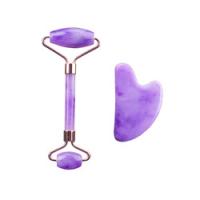 China Anti Aging Face Jade Roller Set Rose Quartz Massage Roller for sale