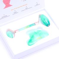 China Quartz Face Jade Roller Logo Customized Face Massage Stone Roller for sale