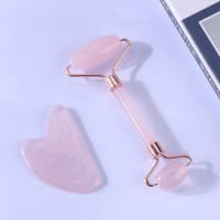 China Quartz Face Jade Roller Logo Customized Face Massage Stone Roller for sale