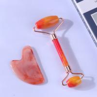 China Quartz Face Jade Roller Logo Customized Face Massage Stone Roller for sale