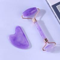 China Quartz Face Jade Roller Logo Customized Face Massage Stone Roller for sale