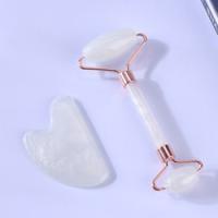 China Quartz Face Jade Roller Logo Customized Face Massage Stone Roller for sale