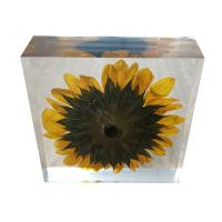 China cubic Acrylic resin paper weight with custom embedding inside for sale