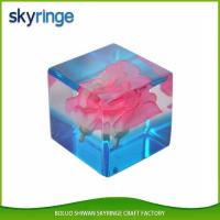 China Personalized Transparent Square Paper Weight , Liquid Filled Paperweight for sale