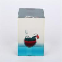 China Personalized Transparent Square Paper Weight , Liquid Filled Paperweight for sale